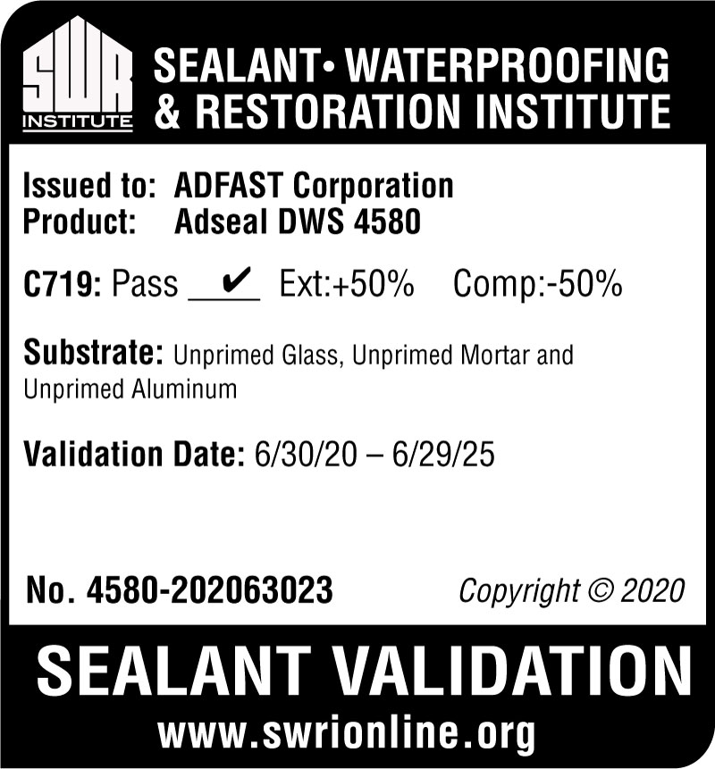 Adseal DWS 4580 series - ADFAST CORP